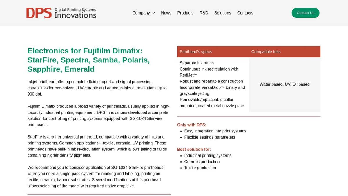 Electornics for Fujifilm Dimatix printhead | DPS Innovations