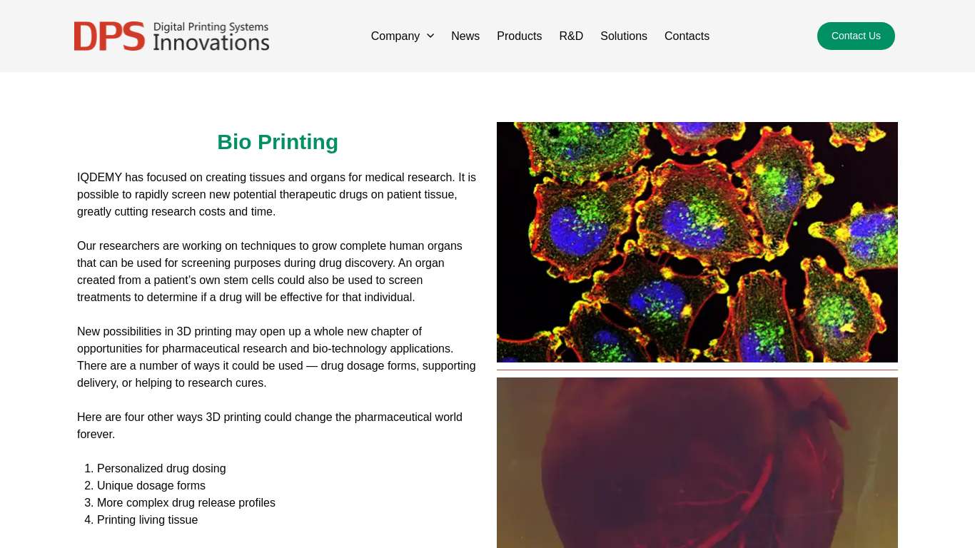 Bio Printing | DPS Innovations