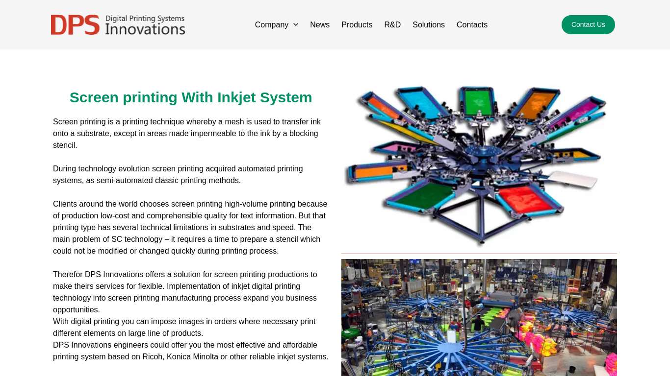 Solution for Screen Printing | DPS Innovations